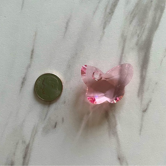 Swarovski | Jewelry | Swarovski Crystal Pink Butterfly Pendant | Poshmark